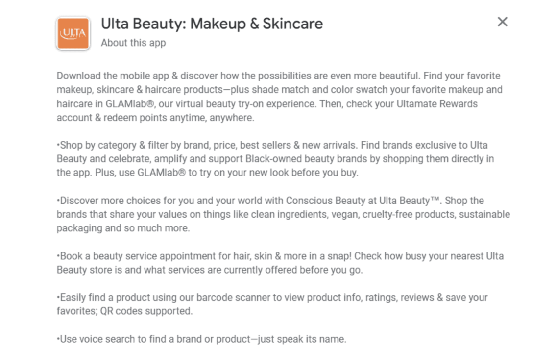 Ulta Beauty ASO Audit Report with ChatGPT - ShyftUp