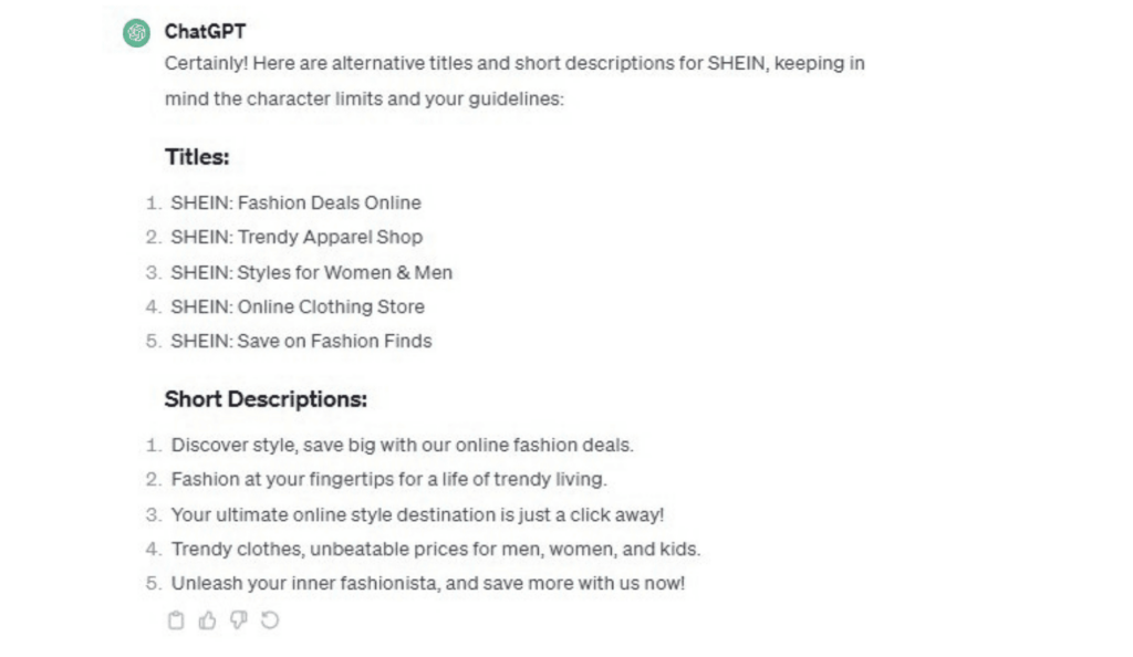 SHEIN ASO Audit Report with ChatGPT - ShyftUp